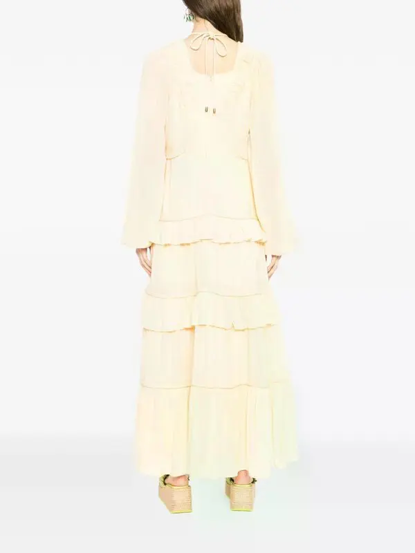 Farm Rio Ruffled V-neck Maxi Dress