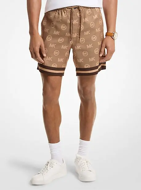 Michael Kors Logo Tencel Shorts - Brown