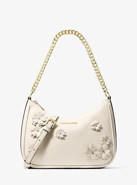 Michael Kors Large Embellished Convertible Crossbody Bag - Natural