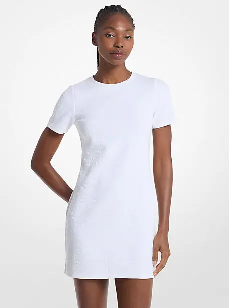 Michael Kors Logo Jacquard Dress - White