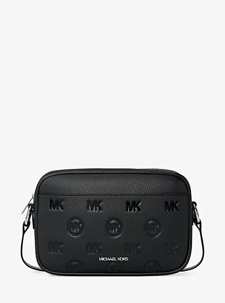 Michael Kors Large Logo De-bossed Camera Crossbody Bag - Black