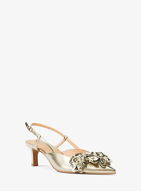 Michael Kors Callie Embellished Kitten Pump - Gold