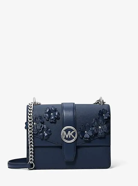 Michael Kors Floral Embellished Crossbody Bag - Blue