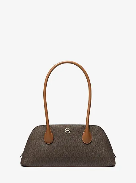 Michael Kors Signature Logo Shoulder Bag - Brown