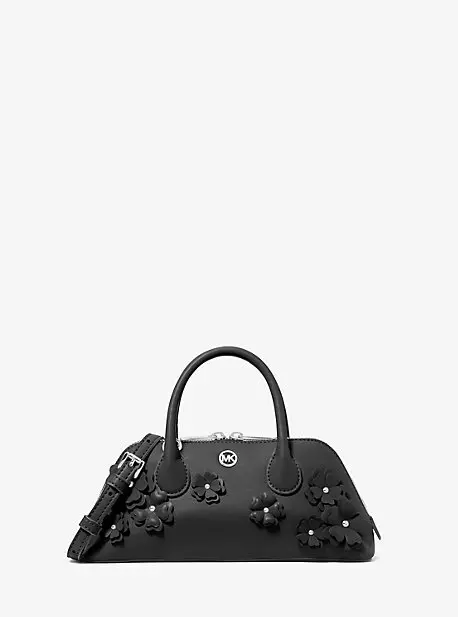 Michael Kors Petra Small Floral Embellished Crossbody Bag - Black