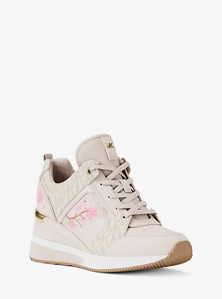 Michael Kors Georgie Signature Logo Trainer - Natural
