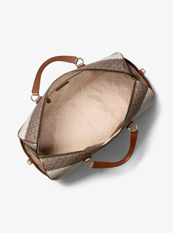 Michael Kors Grayson Extra-large Striped Signature Logo Weekender Bag