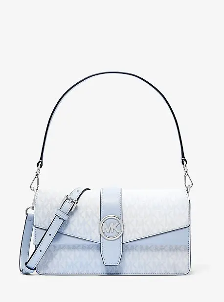 Michael Kors Greenwich Medium Signature Logo Shoulder Bag - Blue