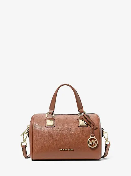 Michael Kors Grayson Small Pebbled Leather Duffle Crossbody Bag - Brown