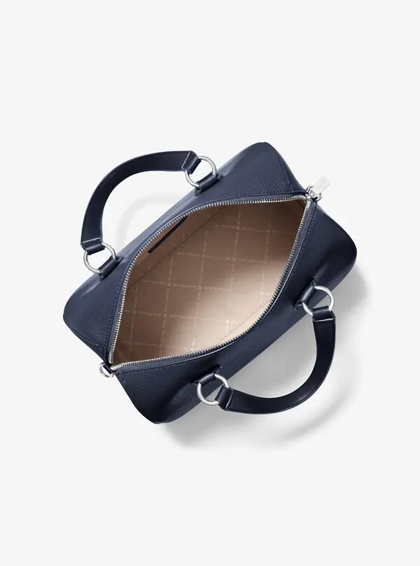 Michael Kors Grayson Medium Pebbled Leather Duffel Crossbody Bag - Blue