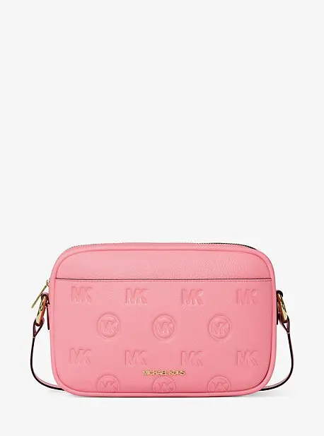 Michael Kors Large Logo Debossed Camera Crossbody Bag - Pink