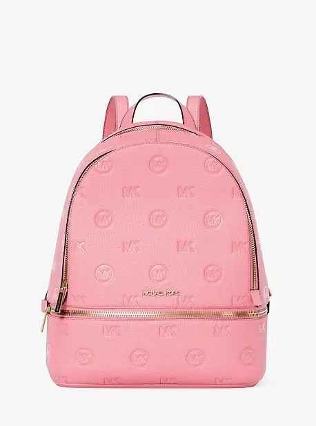 Michael Kors Rhea Medium Logo De-bossed Backpack - Pink