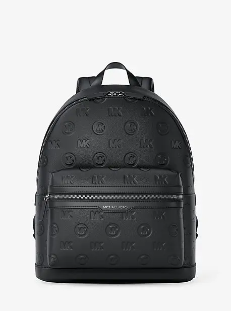 Michael Kors Cooper Medium Logo Debossed Dome Backpack - Black
