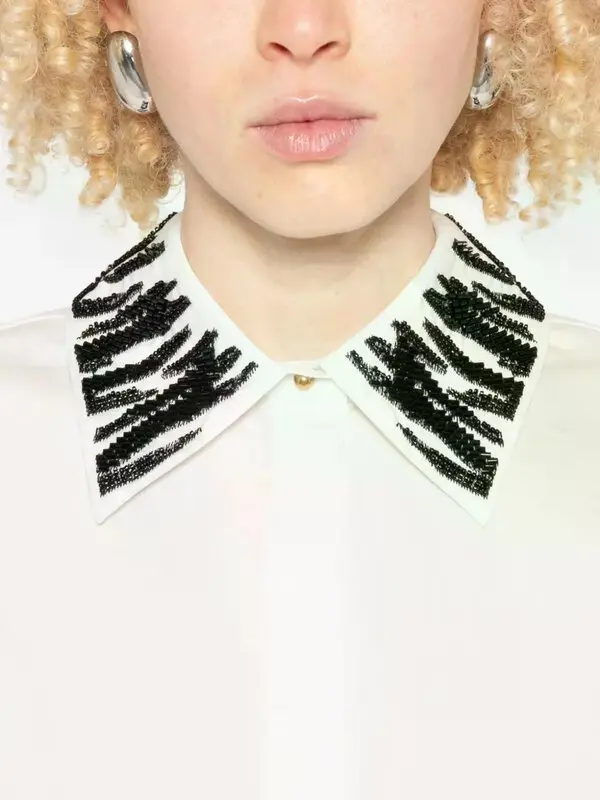 Max Mara Embellished-collar Shirt - White
