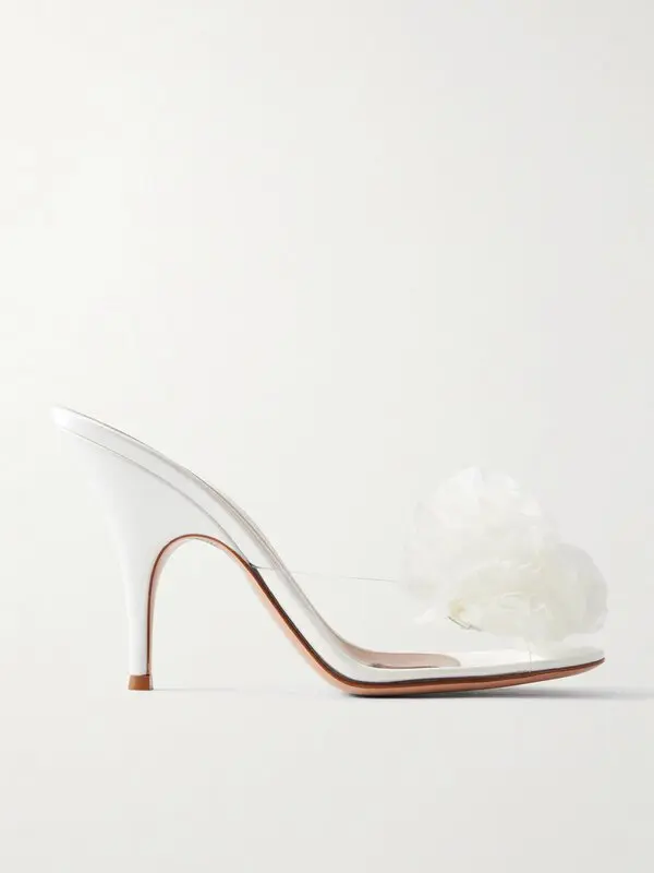 GIANVITO ROSSI Igea 95 Embellished Pvc Sandals - White