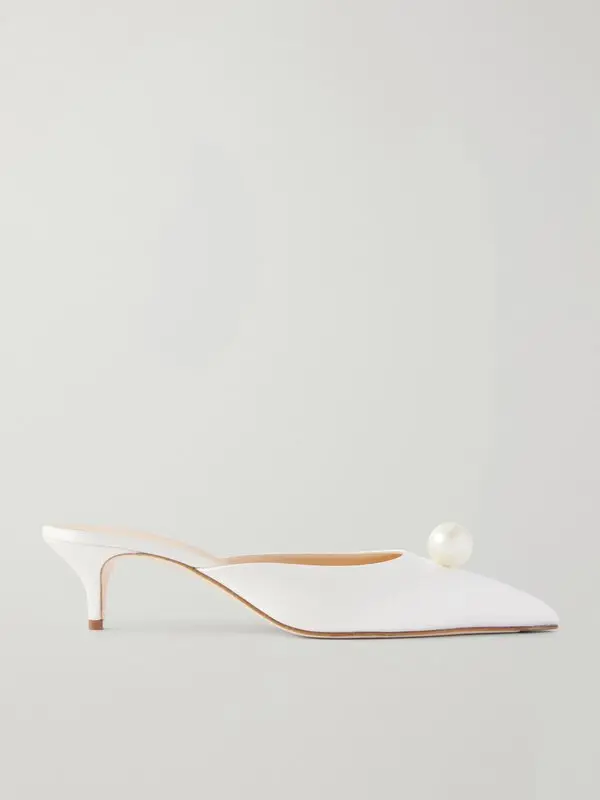 Magda Butrym Embellished Satin Pumps - Neutrals