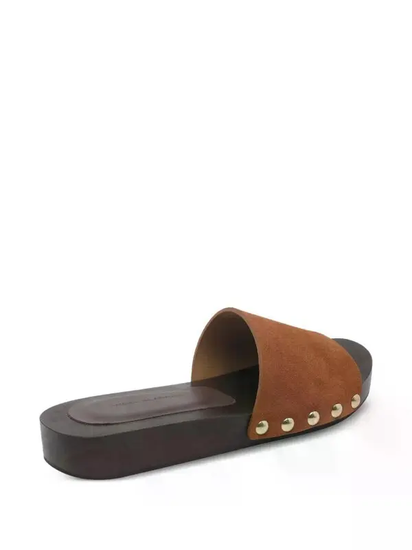ANGEL ALARCON Studded Suede Sandals - Brown