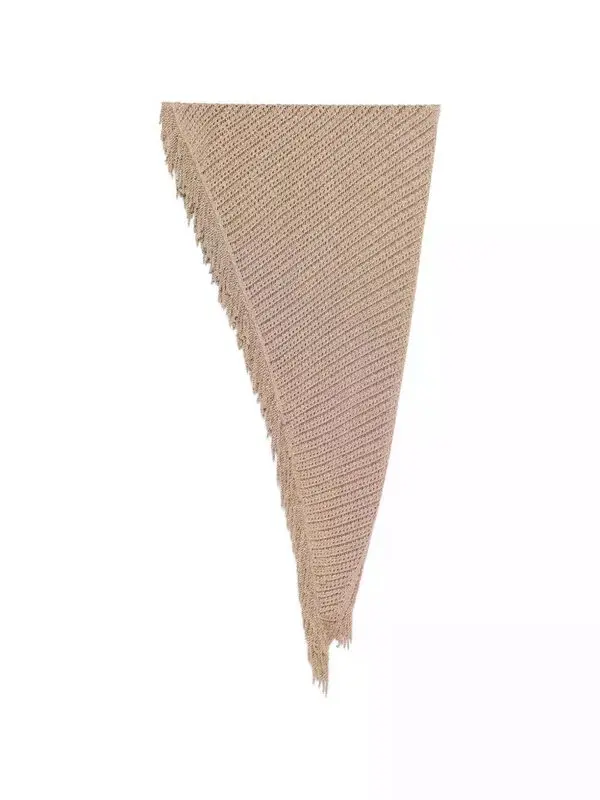 SIMONA CORSELLINI Metallic-effect Open-knit Scarf - Brown