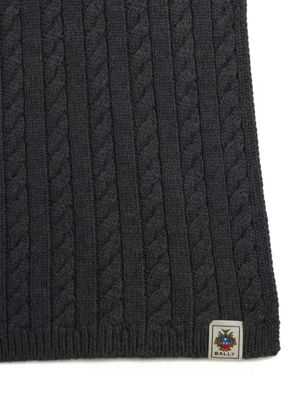 Bally Cable-knit Wool Scarf - Grey