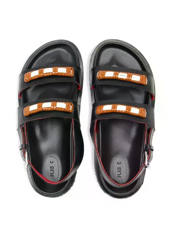 Plan C Buckle-strap Leather Sandals