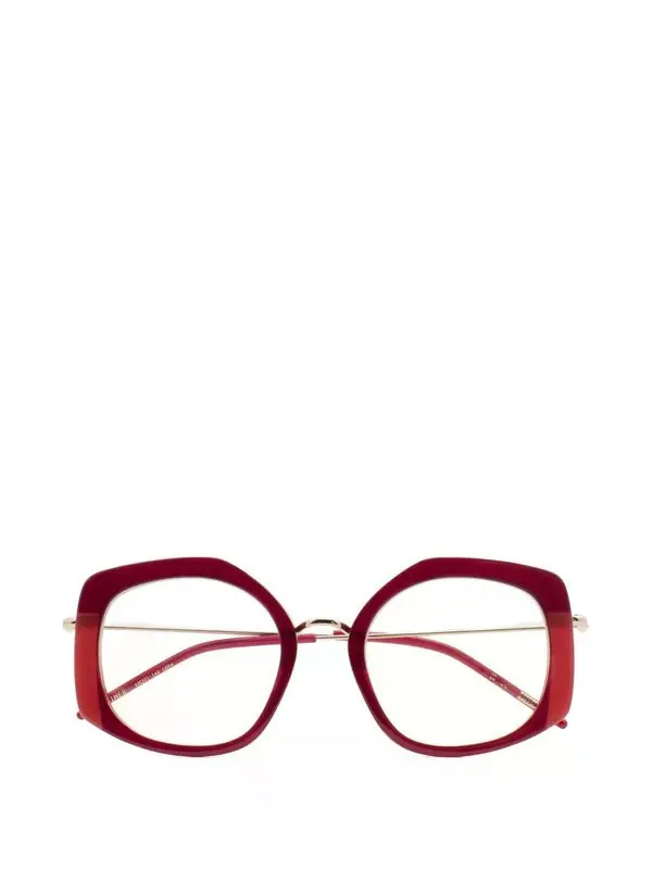 KALEOS Mortimer Geometric-frame Eyeglasses - Red