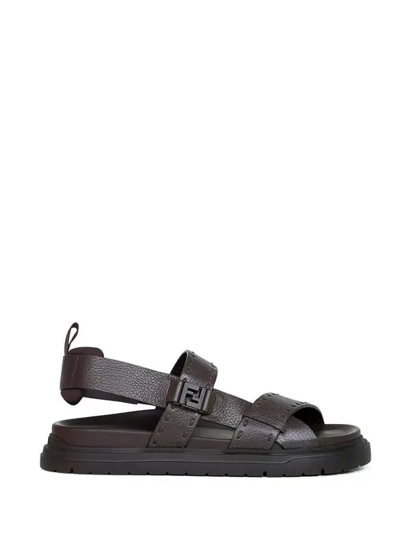 Fendi Logo-detail Leather Sandals