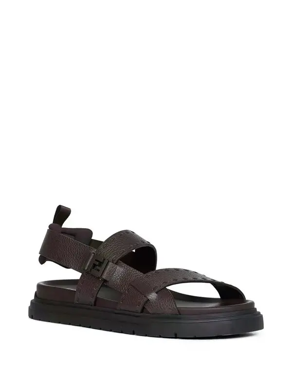 Fendi Logo-detail Leather Sandals