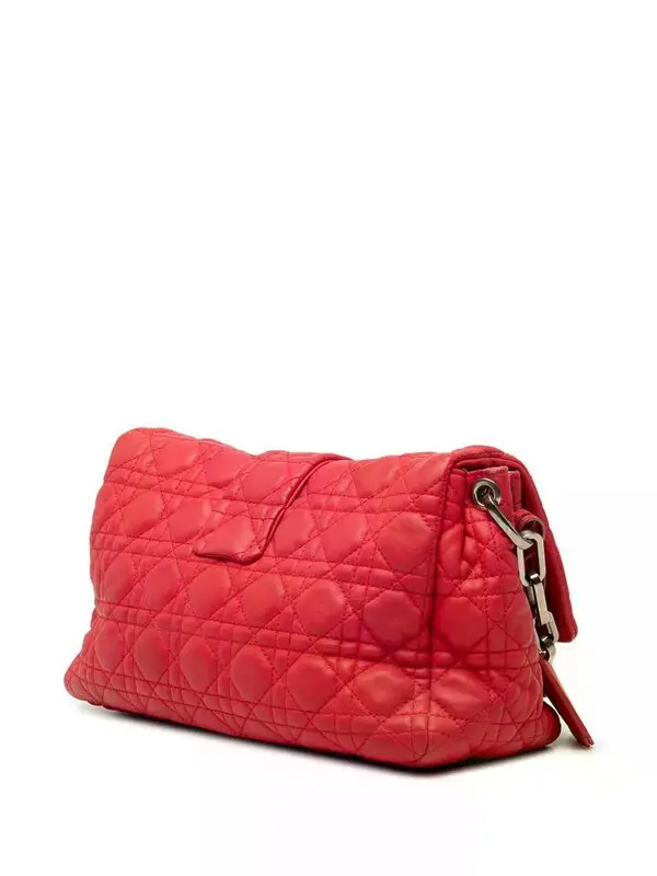 Dior 2011 Lambskin Cannage New Lock Shoulder Bag - Red
