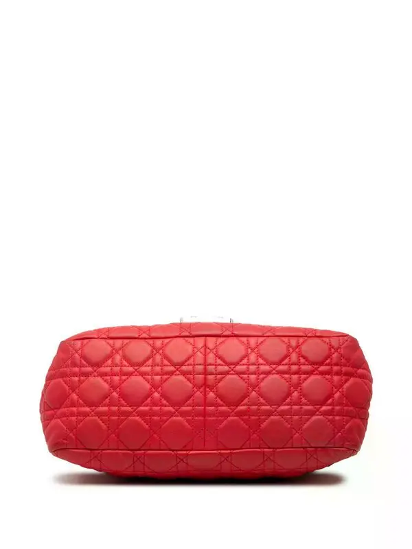 Dior 2011 Lambskin Cannage New Lock Shoulder Bag - Red