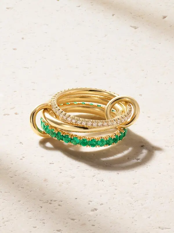 SPINELLI KILCOLLIN Norah 18-karat Gold, Emerald And Diamond Ring - Green