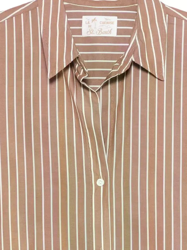 MC2 SAINT BARTH Striped V-neck Long-sleeve Top