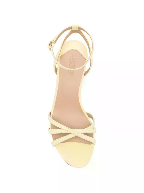 Ralph Lauren Kendyl Suede Crossover-strap Sandals - Yellow