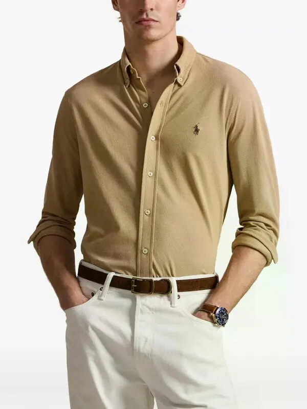Polo Ralph Lauren Button-down Embroidered Shirt - Neutrals