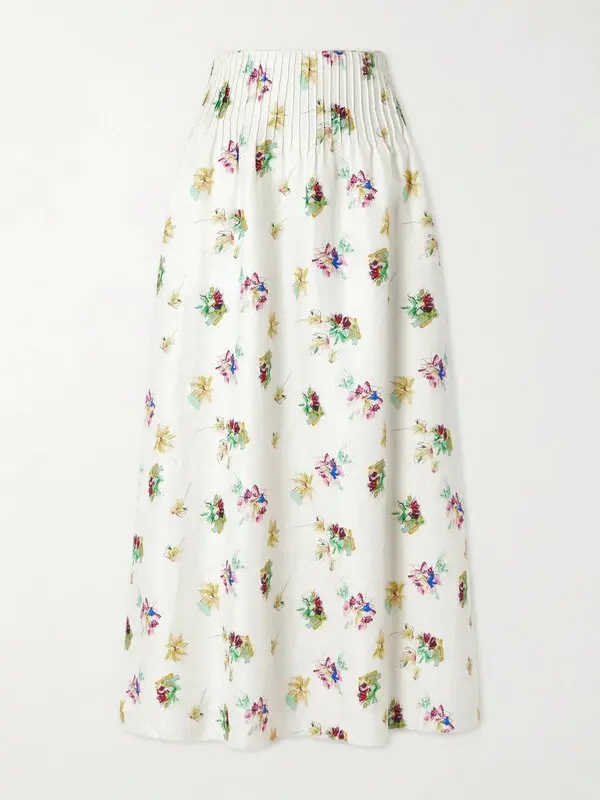 Gabriela Hearst Penelope Floral-print Linen Maxi Skirt - Neutrals