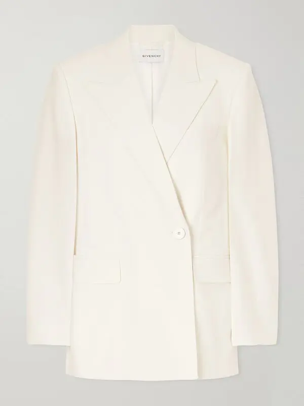 Givenchy Double-breasted Wool-blend Blazer - White