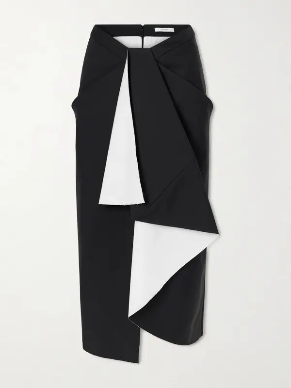 Givenchy Wool And Mohair-blend Maxi Wrap Skirt - Black
