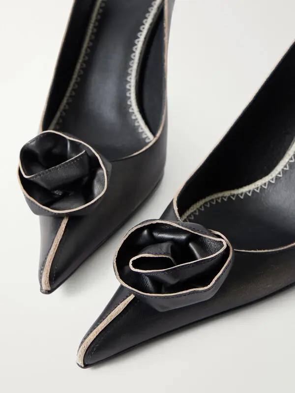 Magda Butrym Rose Leather Slingback Pumps