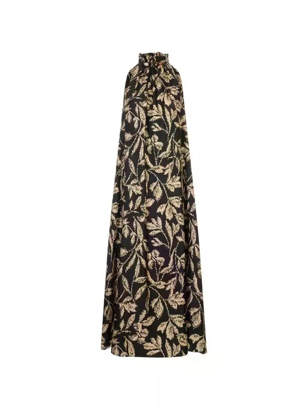 Max Mara Cartone Beaded Floral-print Maxi Dress - Black