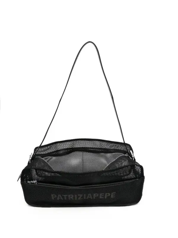 Patrizia Pepe Mesh Crossbody Bag - Black