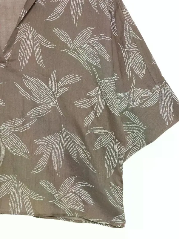 BARBA NAPOLI Leaf-print Blouse