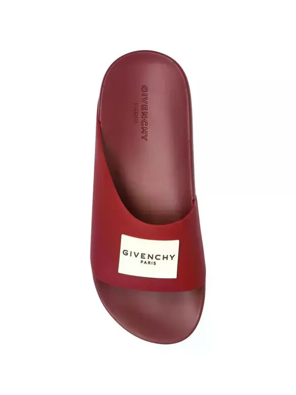 Givenchy Logo-patch Slides - Red