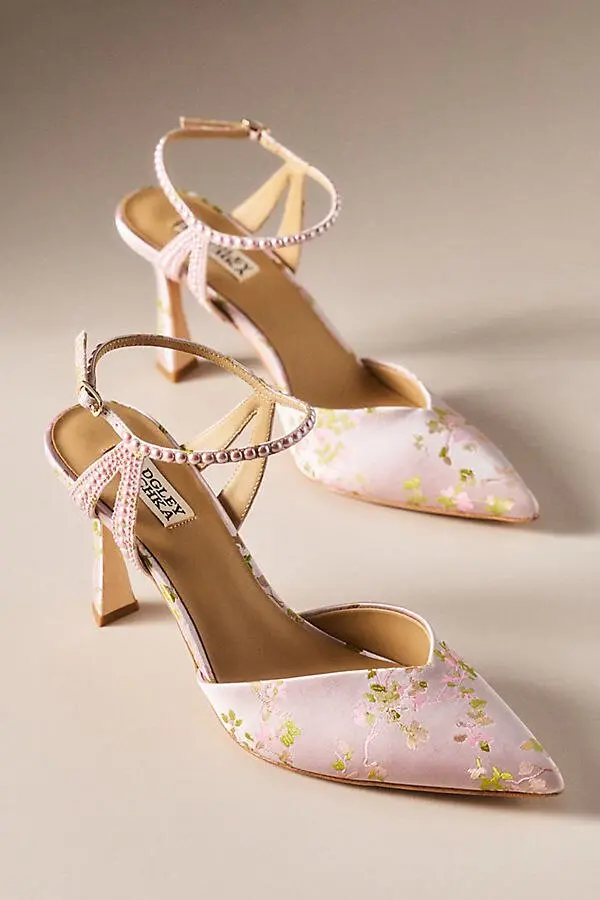 Badgley Mischka Jaquard Ankle-strap Heels - Pink