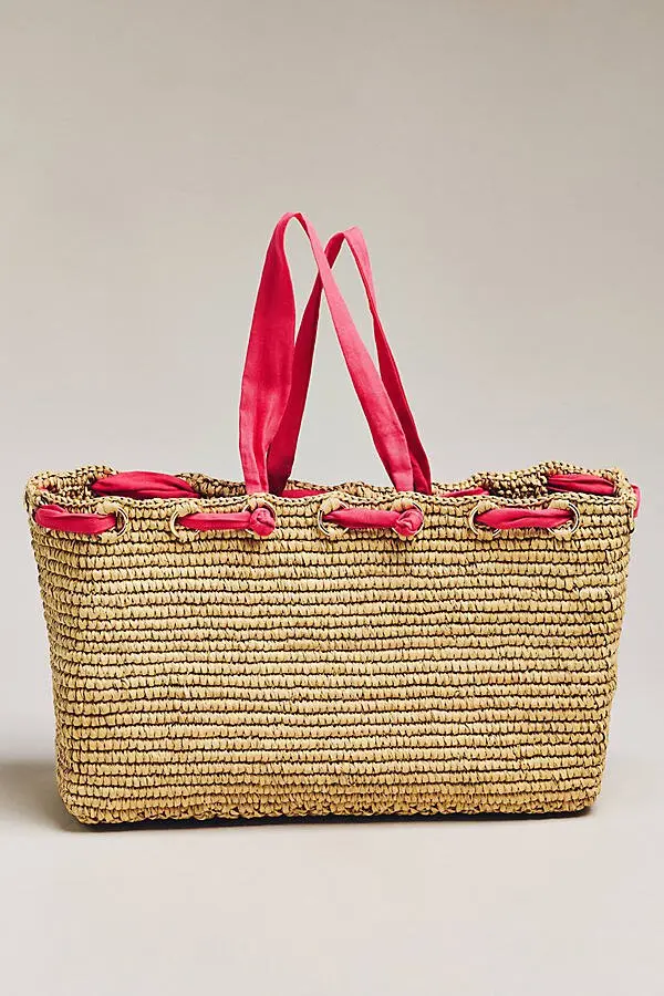 SENSI STUDIO Rectangular Toquilla Straw Bag
