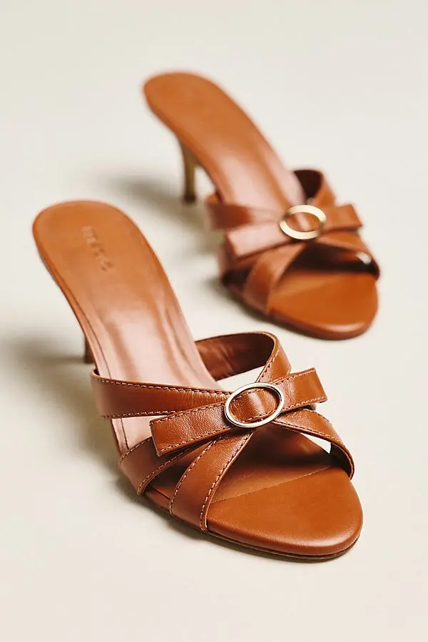 Maeve Bow Kitten Heels - Tan
