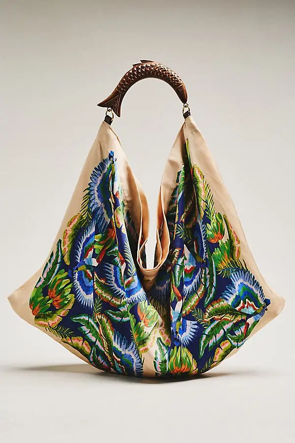 Farm Rio Satin Scarf Medium Bag - Sunny Paradise