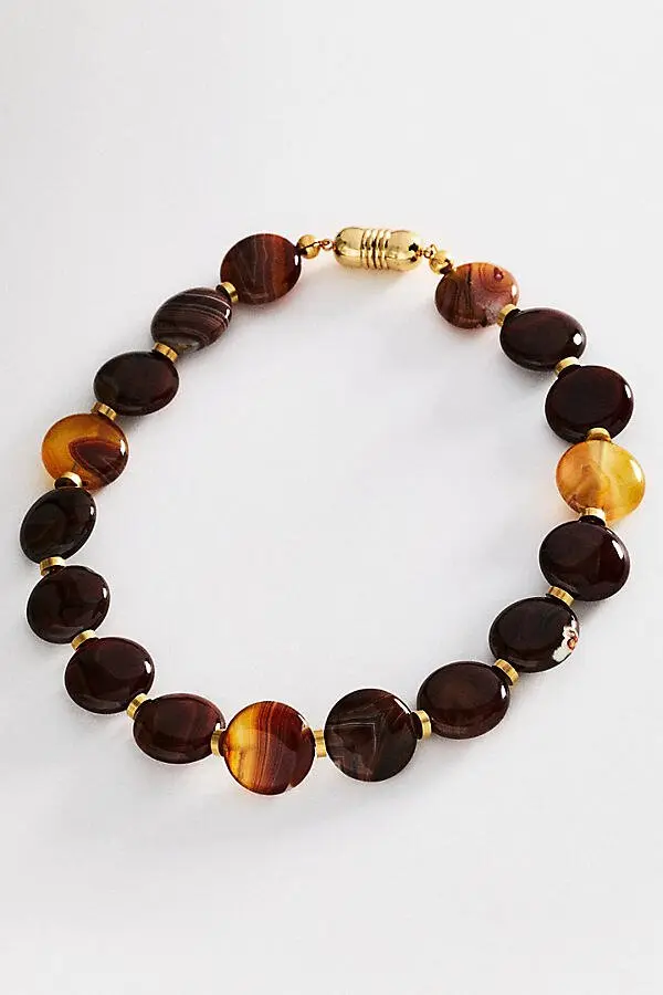 LELET NY Sienna Stone Necklace - Botswana Agate