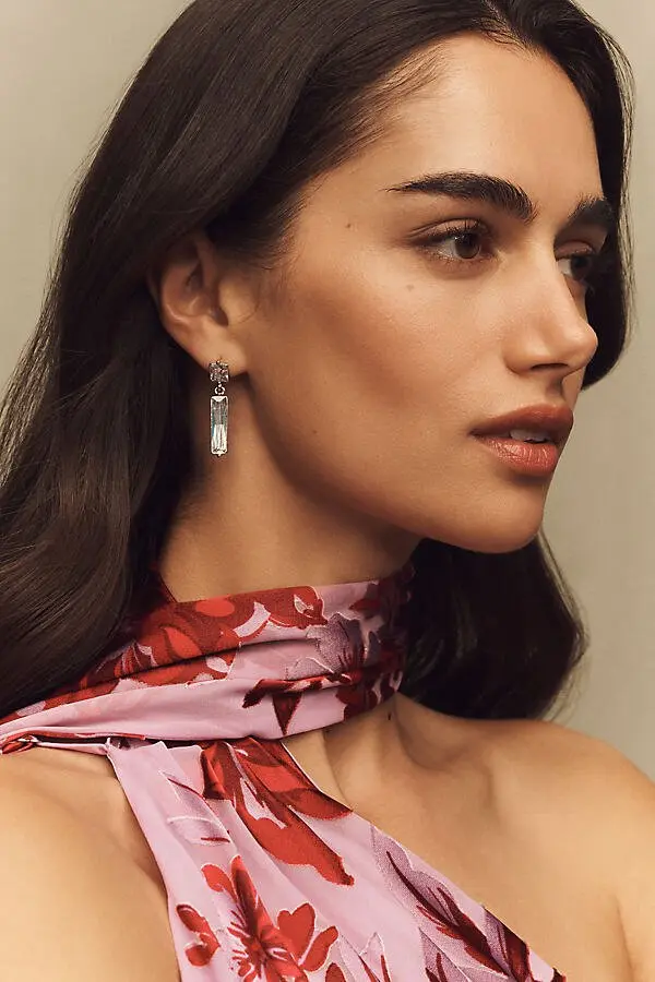 Anthropologie Regal Crystal Drop Earrings