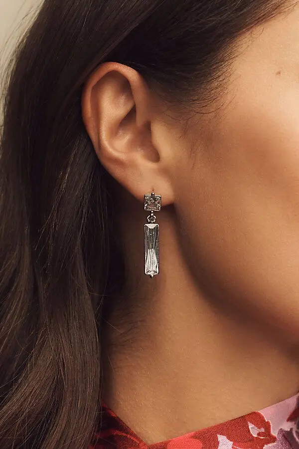 Anthropologie Regal Crystal Drop Earrings