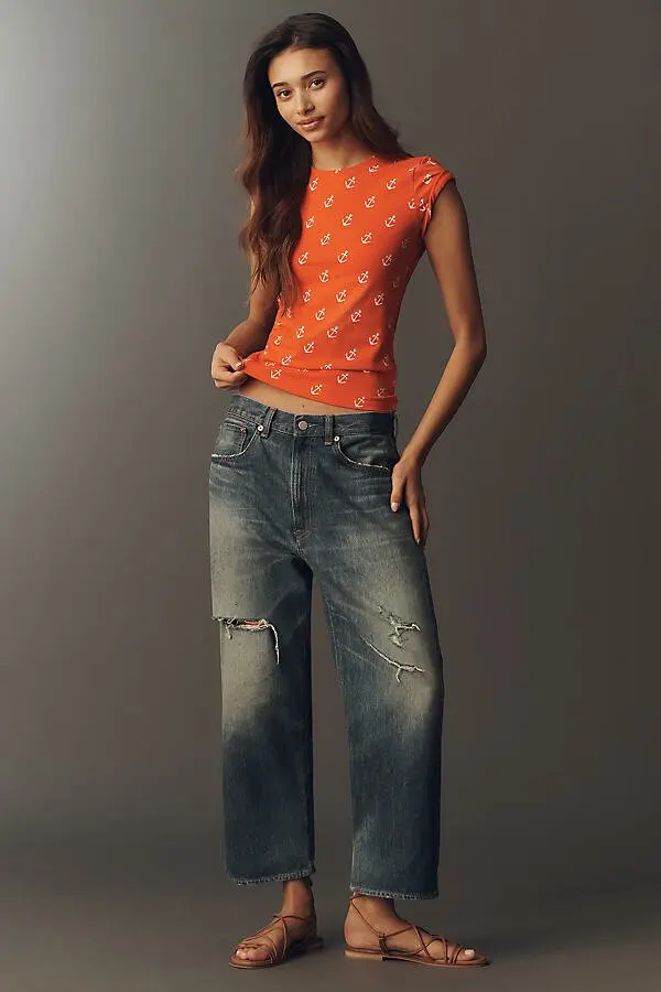 Maeve Jane Tee With Anchor Print - Red