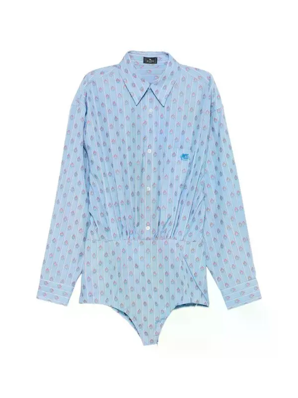 Etro Floral-print Striped Bodysuit